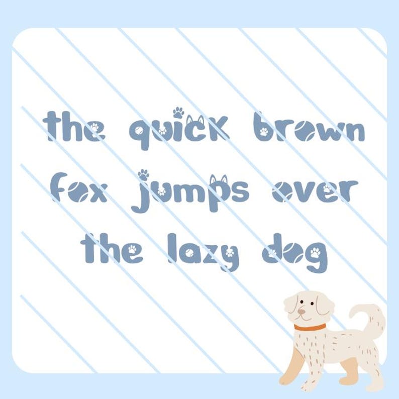 Doggie Font SVG OTF PNG, Puppy Doodle Alphabet, Pet Illustrations ...