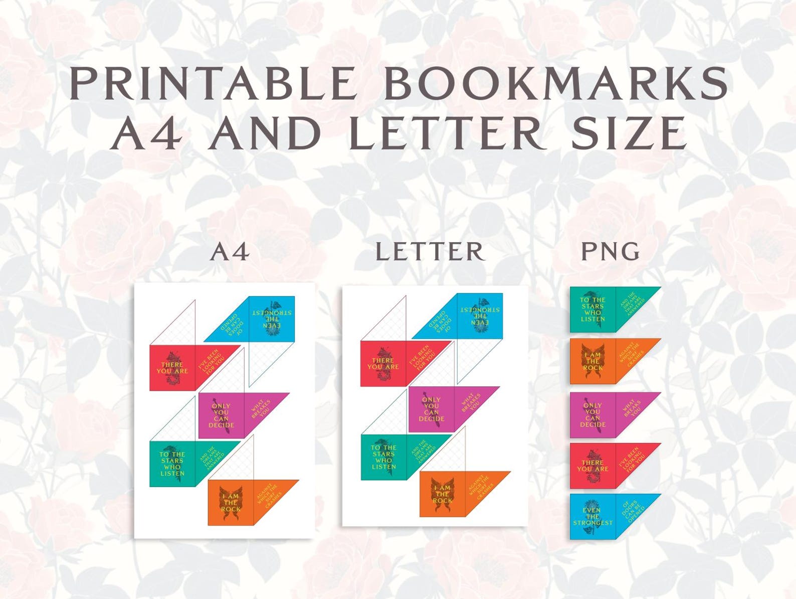 5 ACOTAR Printable Corner Bookmarks, Sarah J Maas Inspired Digital ...