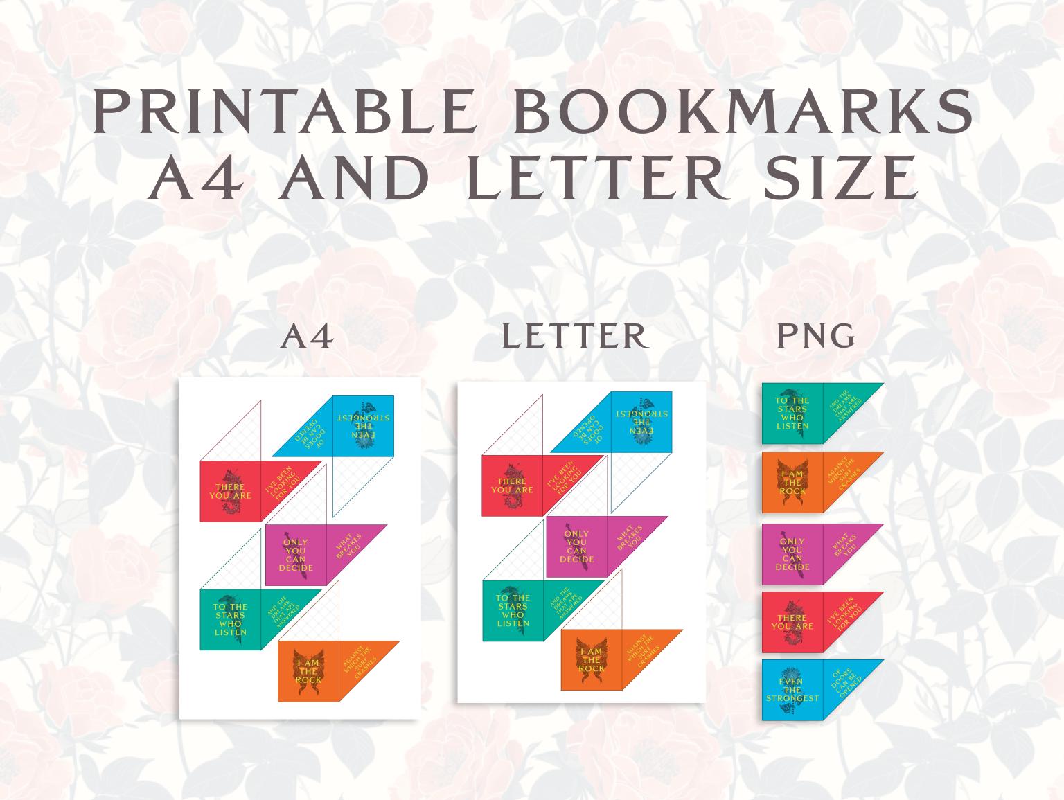 5 ACOTAR Printable Corner Bookmarks, Sarah J Maas Inspired Digital ...