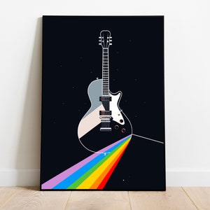 Pink Floyd Inspired Guitar Poster Dark Side of the Moon Album Inspired ...