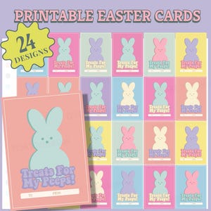 Printable Easter Treats Card Set | Treats for My Peep | Happy Easter ...
