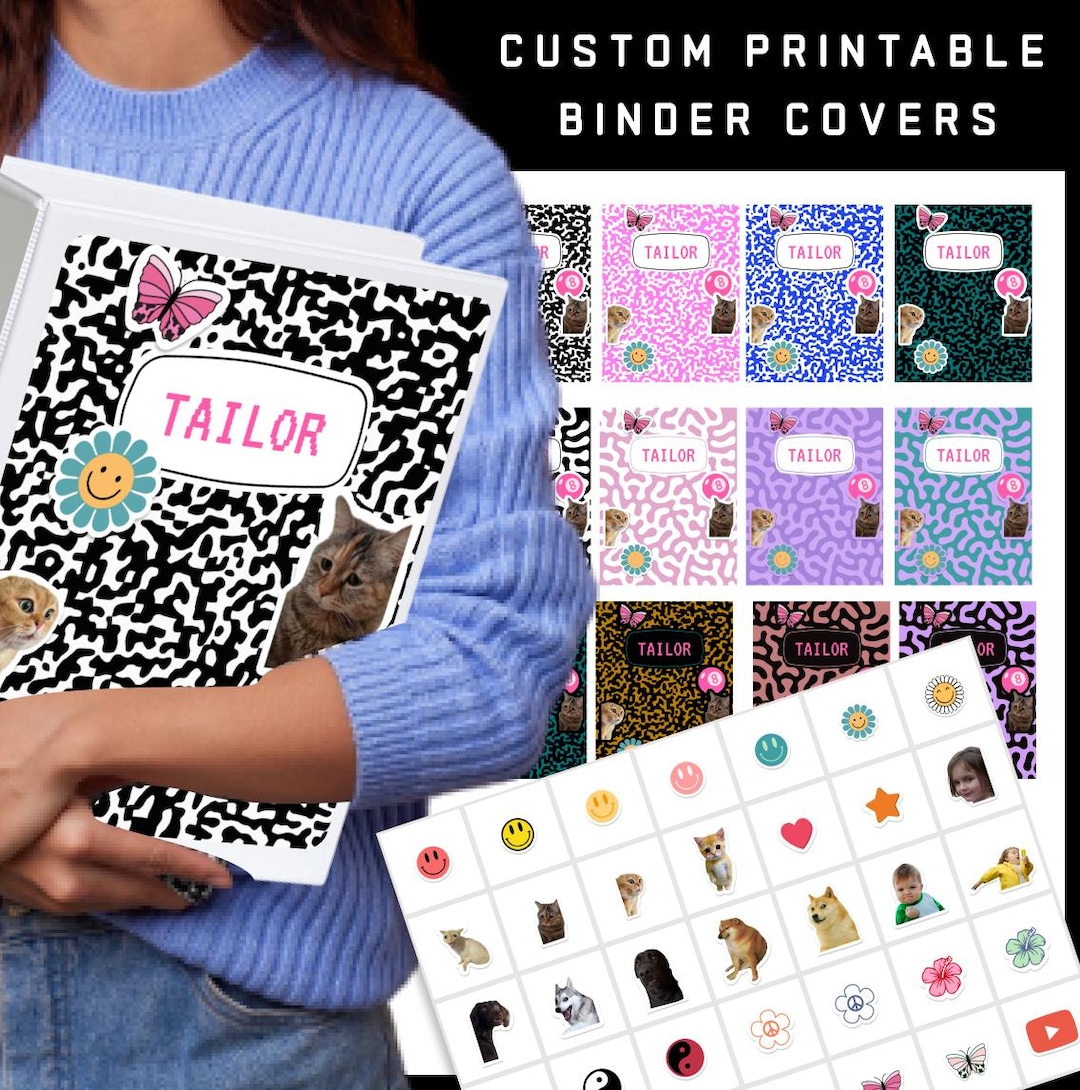 Custom Printable Binder Cover, Preppy Back to School Taylor Composition ...