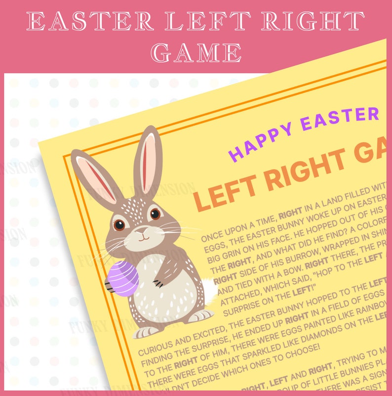 Easter Left Right Game Easter Egg Exchange Pass the Present Game Easter ...
