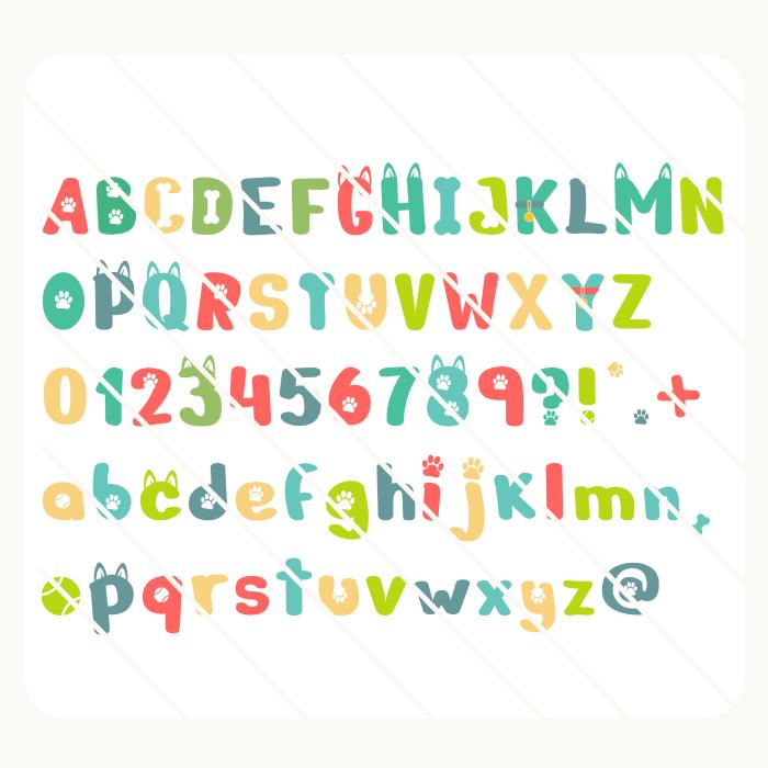 Cute Dog Font SVG OTF PNG, Doggie Alphabet Doodle Letters, Puppy ...