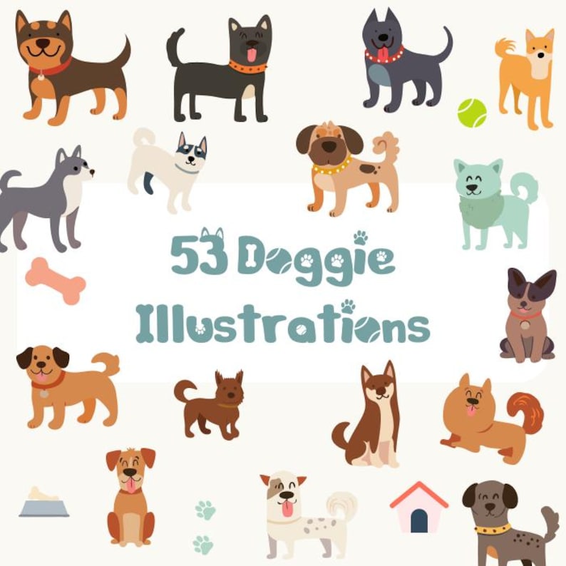 Cute Dog Font SVG OTF PNG, Doggie Alphabet Doodle Letters, Puppy ...