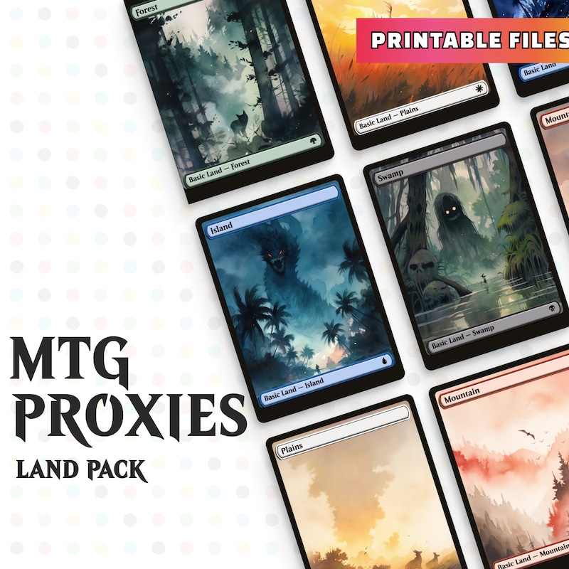 Mtg Printable Lands - Etsy
