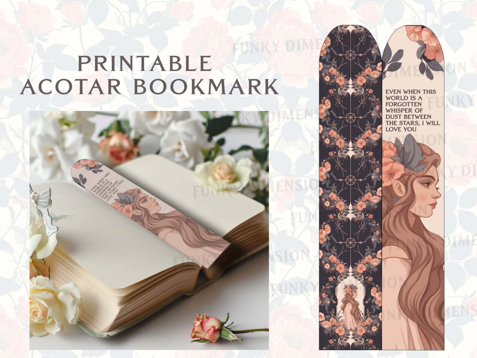 ACOTAR Bookmark, Sarah J. Maas Inspired Digital Download, Feyre ...