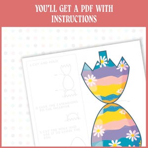 Printable Easter Egg Shape Envelope, Money Holder Bunny Letter Gift ...