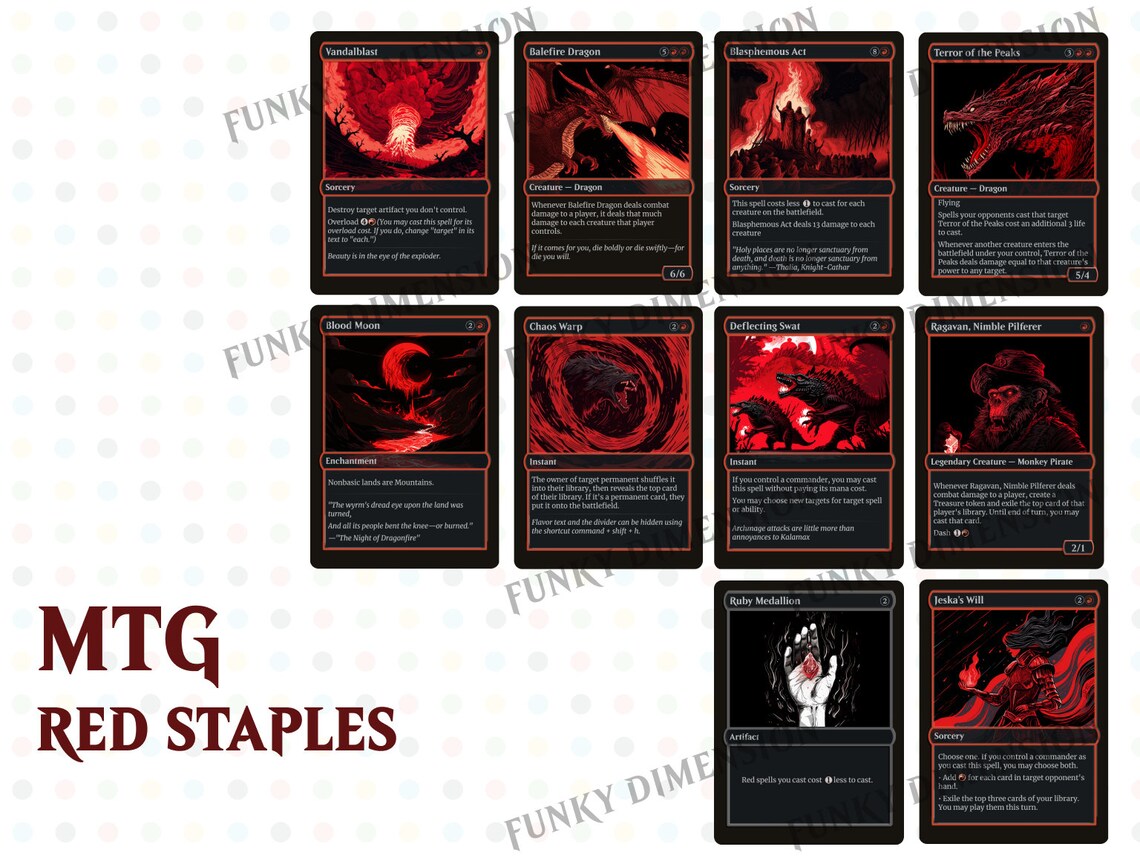 MTG Proxies - Printable Magic Cards Package: Red Pack - Alternate Art ...