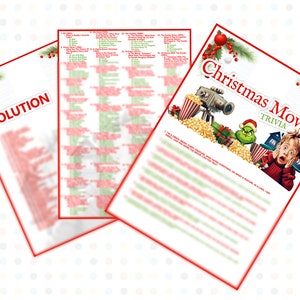 Christmas Movie Trivia - Party Game - Printable Christmas Game Night ...