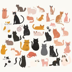 Kitty Cat Font SVG OTF PNG, Alphabet Doodle Letters Lettering Feline ...