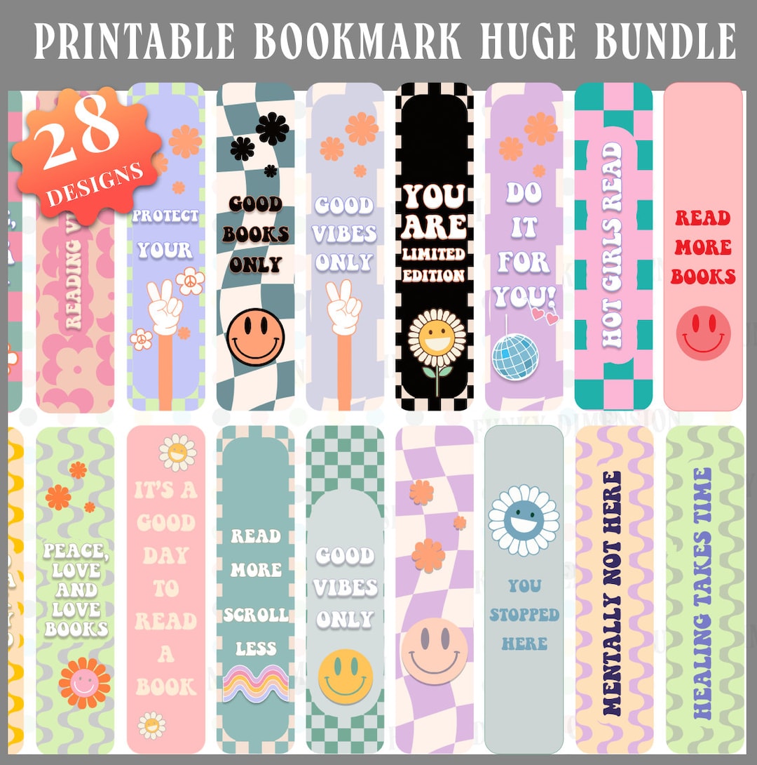 28 Printable Retro Bookmarks for Book Readers | Girly Hippie Retro ...