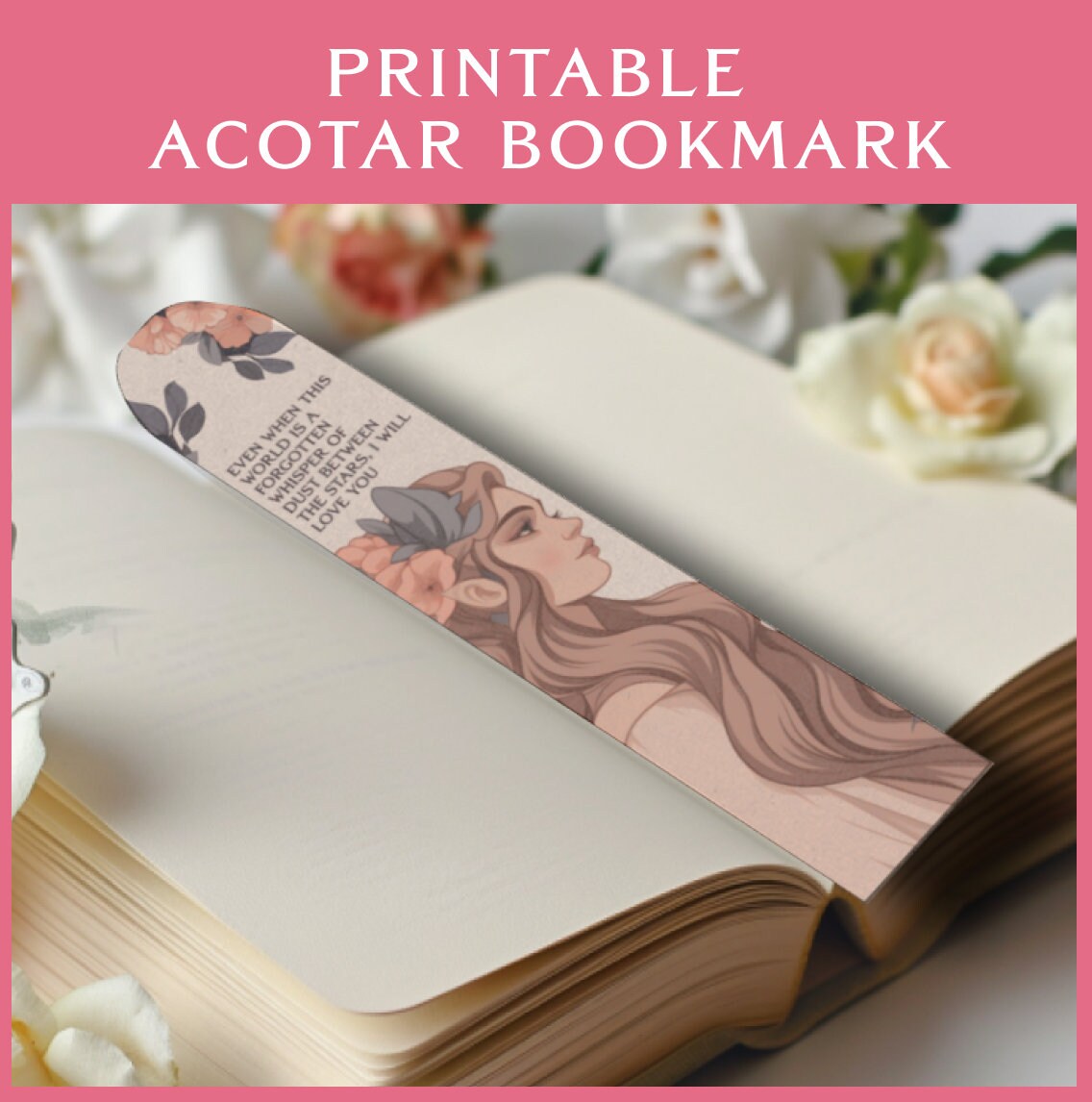 ACOTAR Bookmark, Sarah J. Maas Inspired Digital Download, Feyre ...