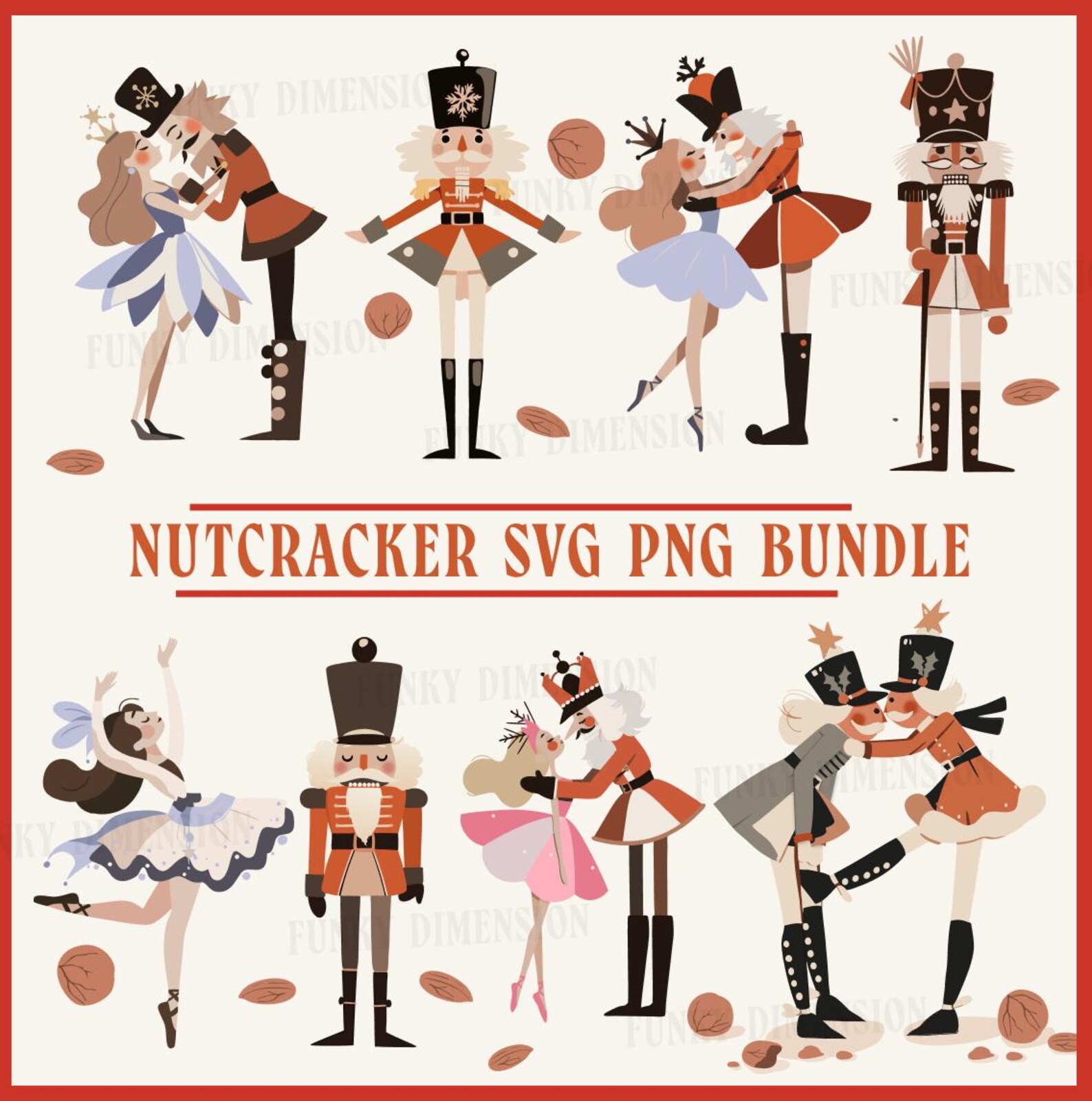 Christmas Nutcracker PNG SVG & Clipart Bundle, DIY Christmas Cards ...