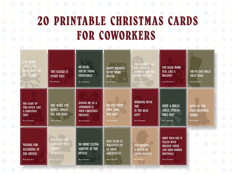 Printable Christmas Cards for Coworkers Appreciation Funny for ...