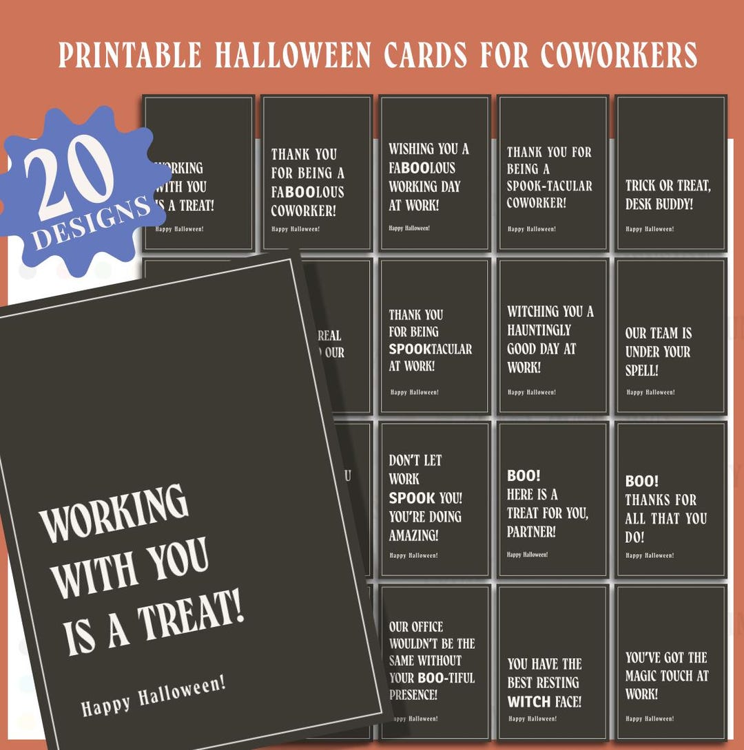 Printable Happy Halloween Cards for Coworkers appreciation for ...
