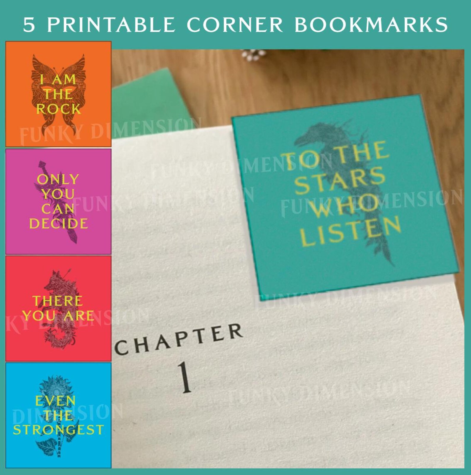 5 ACOTAR Printable Corner Bookmarks, Sarah J Maas Inspired Digital ...