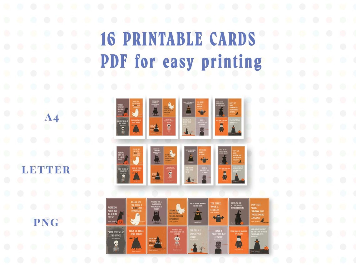 Printable Happy Halloween Cards for Coworkersappreciation Celebration ...