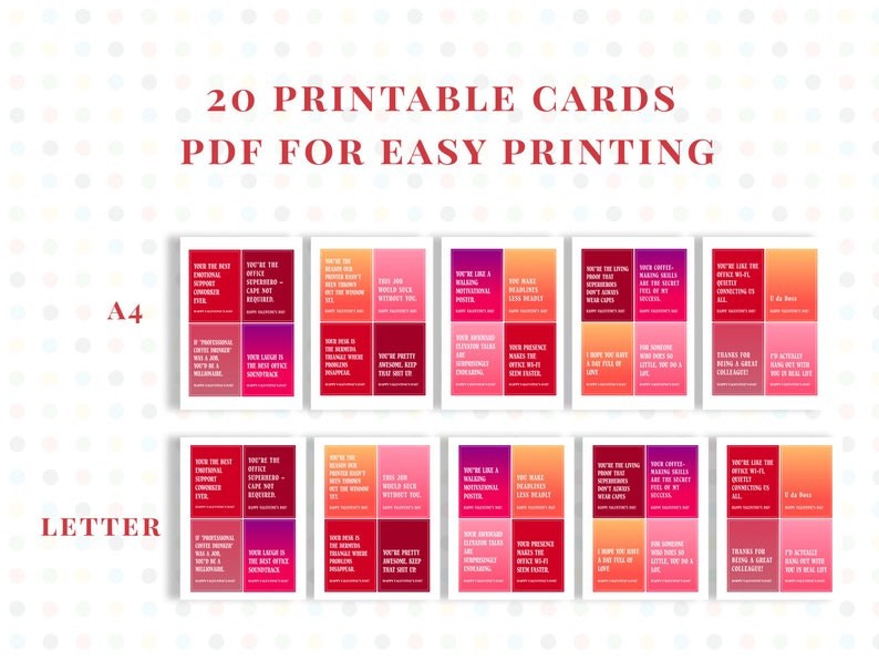 20 Printable Valentines Day Cards for Coworkers | Print at Home | Nice ...