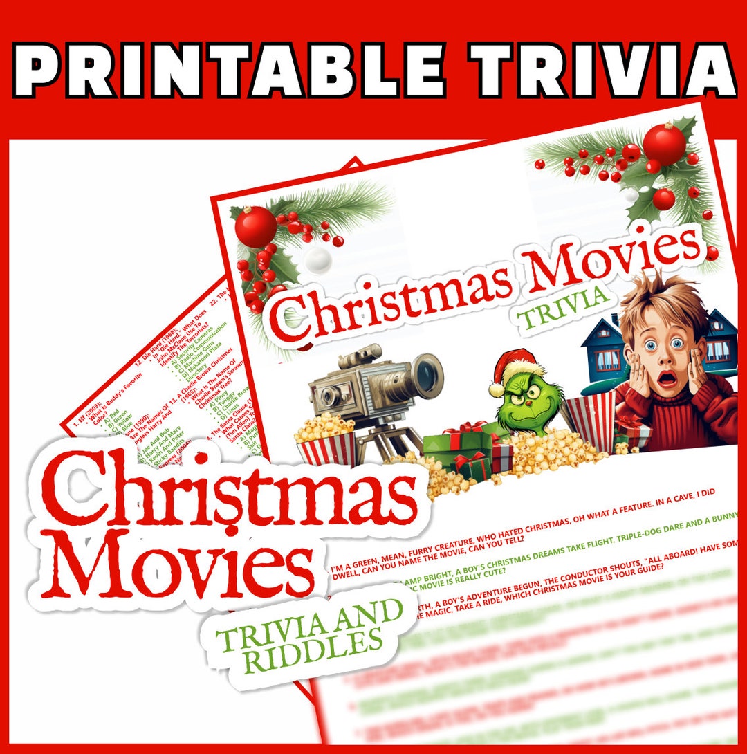 Christmas Movie Trivia - Party Game - Printable Christmas Game Night ...