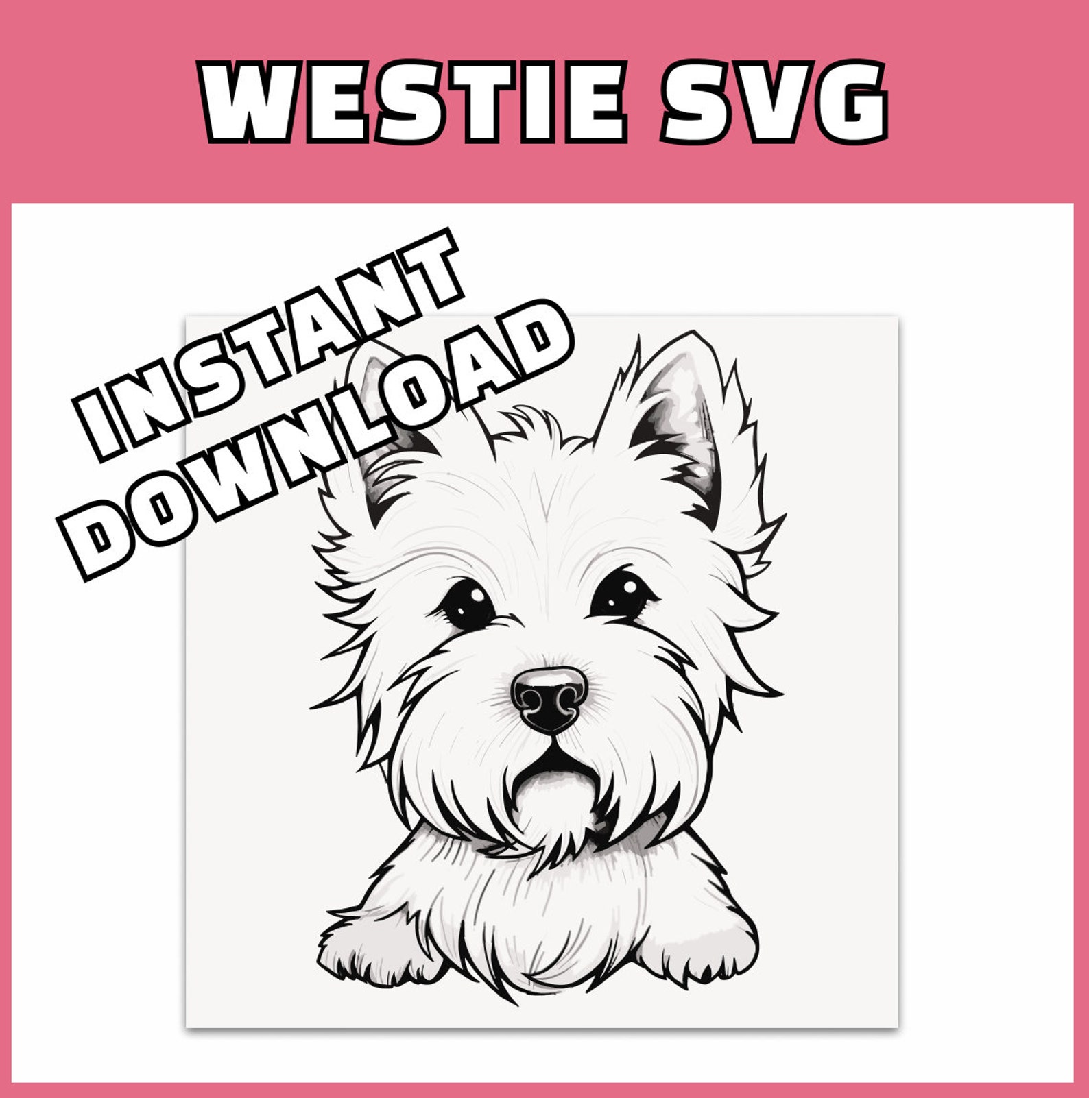 Westie Svg, Dog Svg and Png, Dog Mom Westie Art for Dog Lover Dog Breed ...
