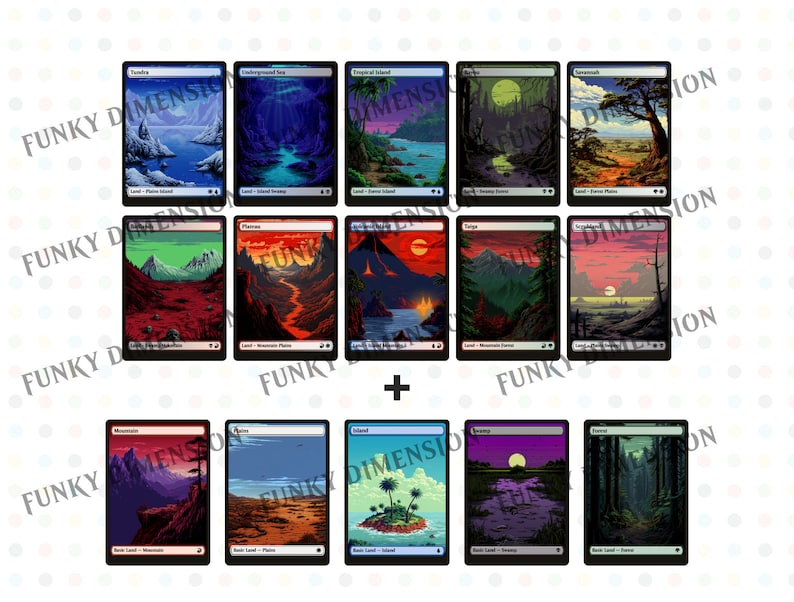 MTG DUAL-LANDS - Alternate Art - Printable Magic Cards Package: Dual ...