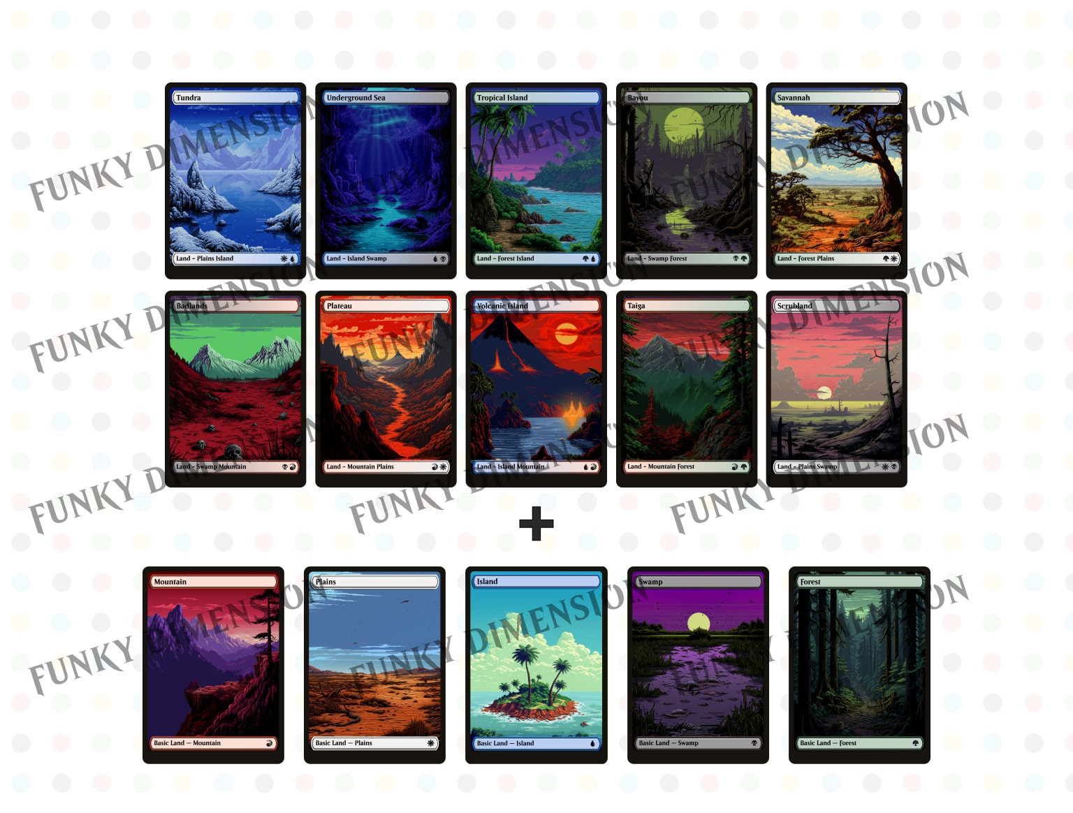 MTG DUAL-LANDS Alternate Art Printable Magic Cards Package: Dual-lands ...