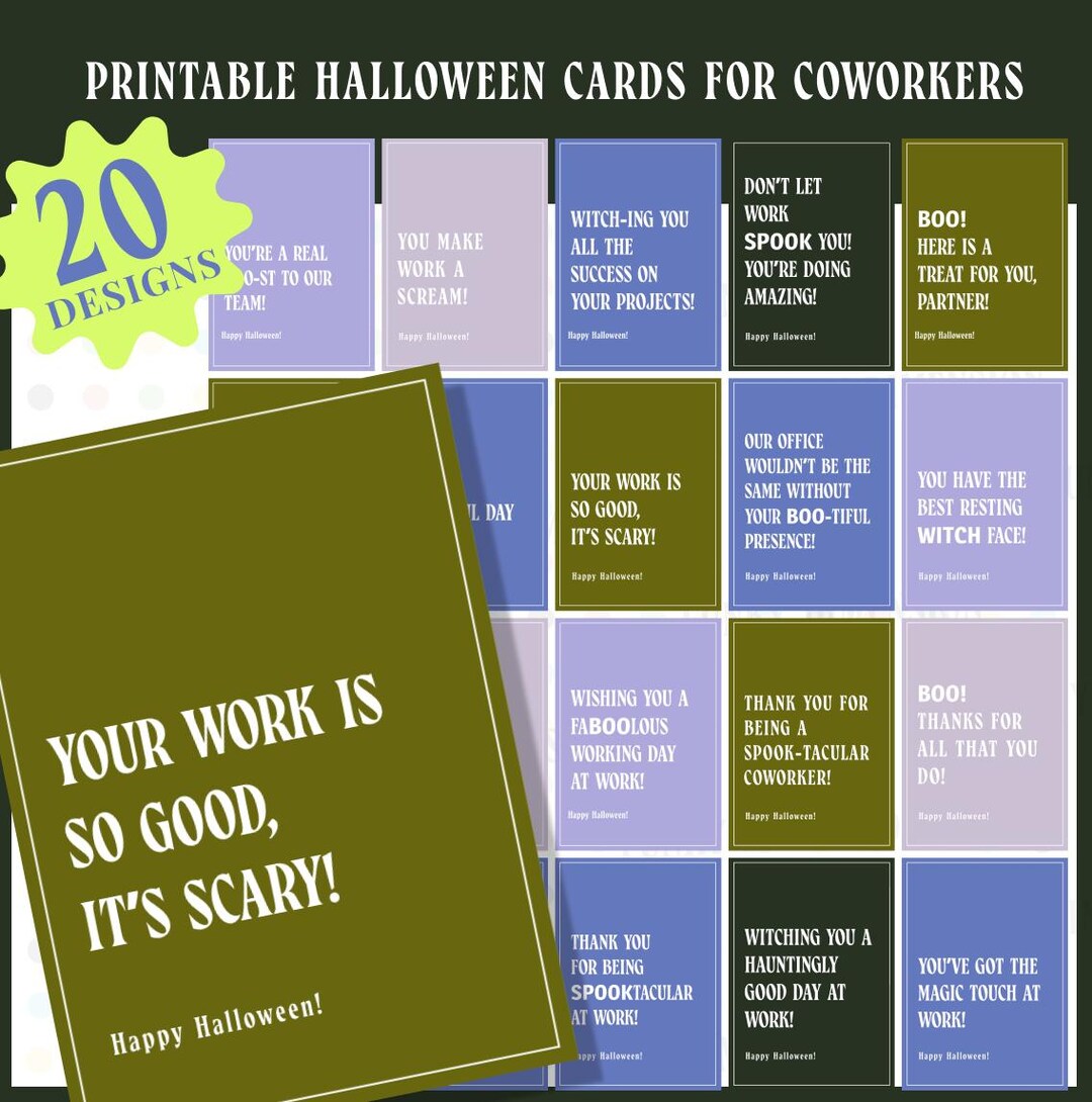 Printable Happy Halloween Cards for Coworkers –appreciation for ...