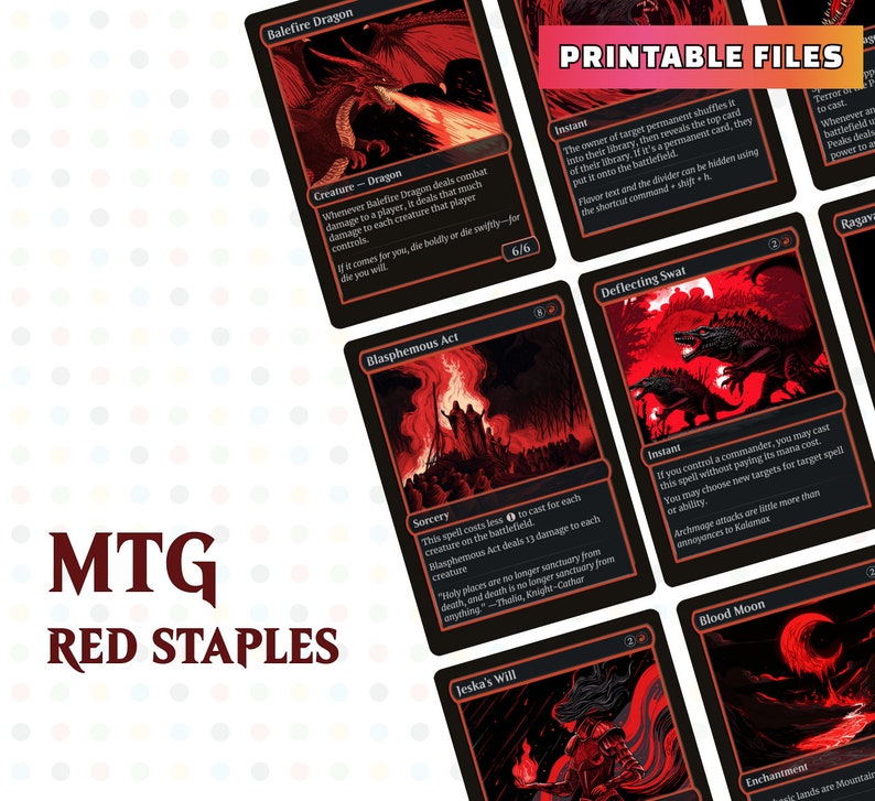 MTG Proxies - Printable Magic Cards Package: Red Pack - Alternate Art ...