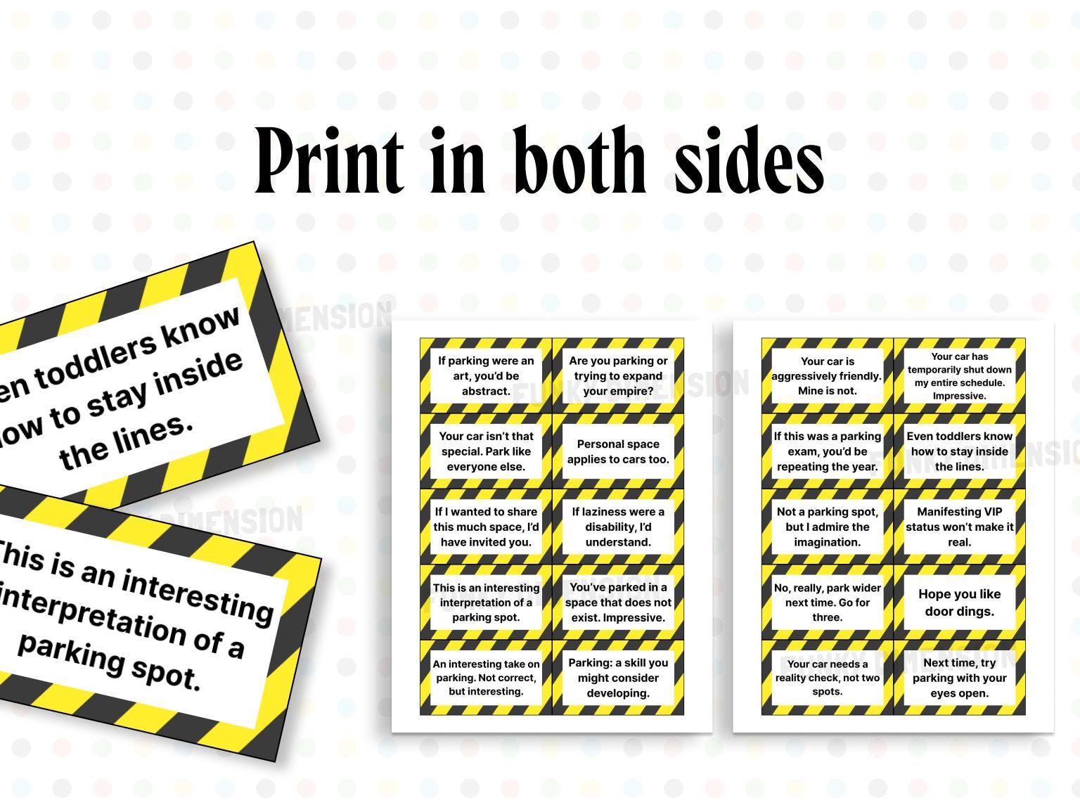Printable Bad Parking Cards, Funny Fake Parking Ticket, You Park Like ...