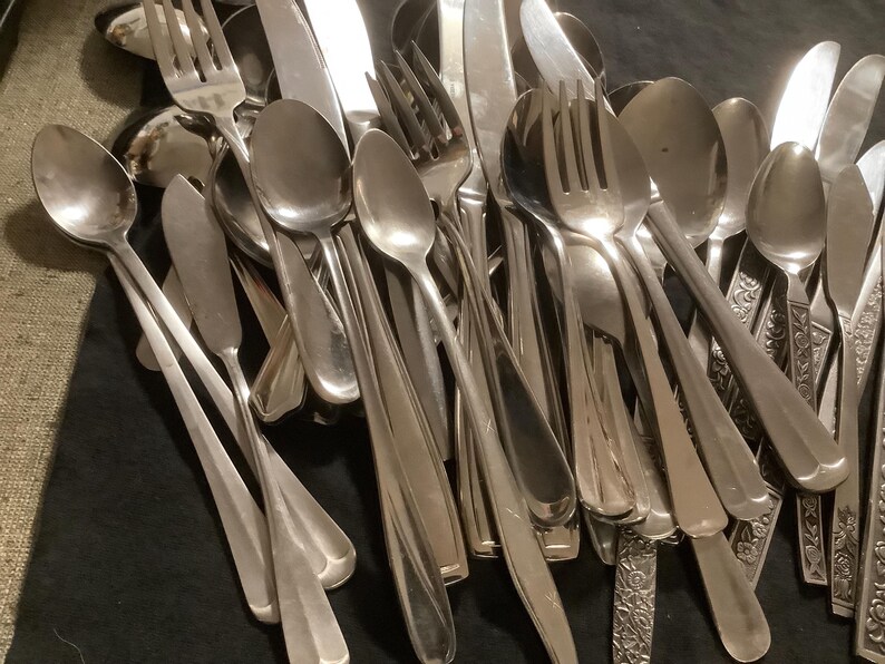 MCM and Classic Pattern Stainless Steel Flatware Lot of 55 Pieces - Etsy