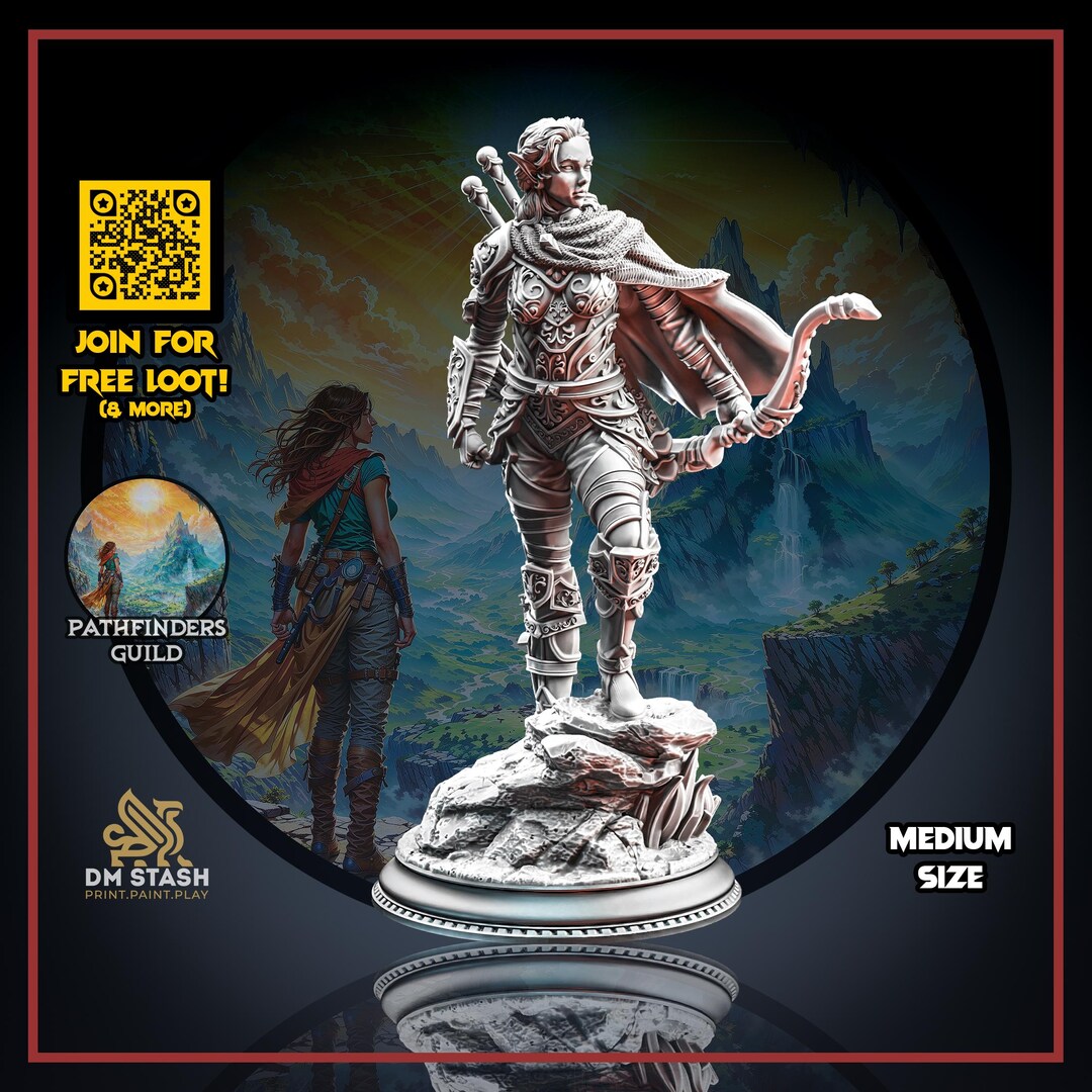Female Elf Archer Dnd Mini, 3D Printed Resin Model Dungeons & Dragons ...