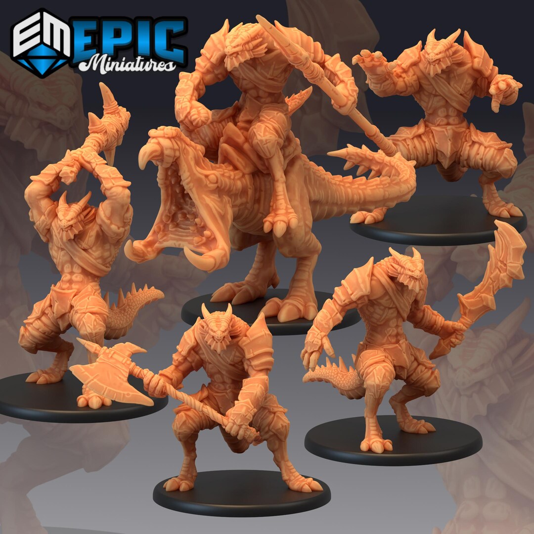 Dragonborn Warrior Epic Miniatures 3D Printed RPG Model Serpentia ...
