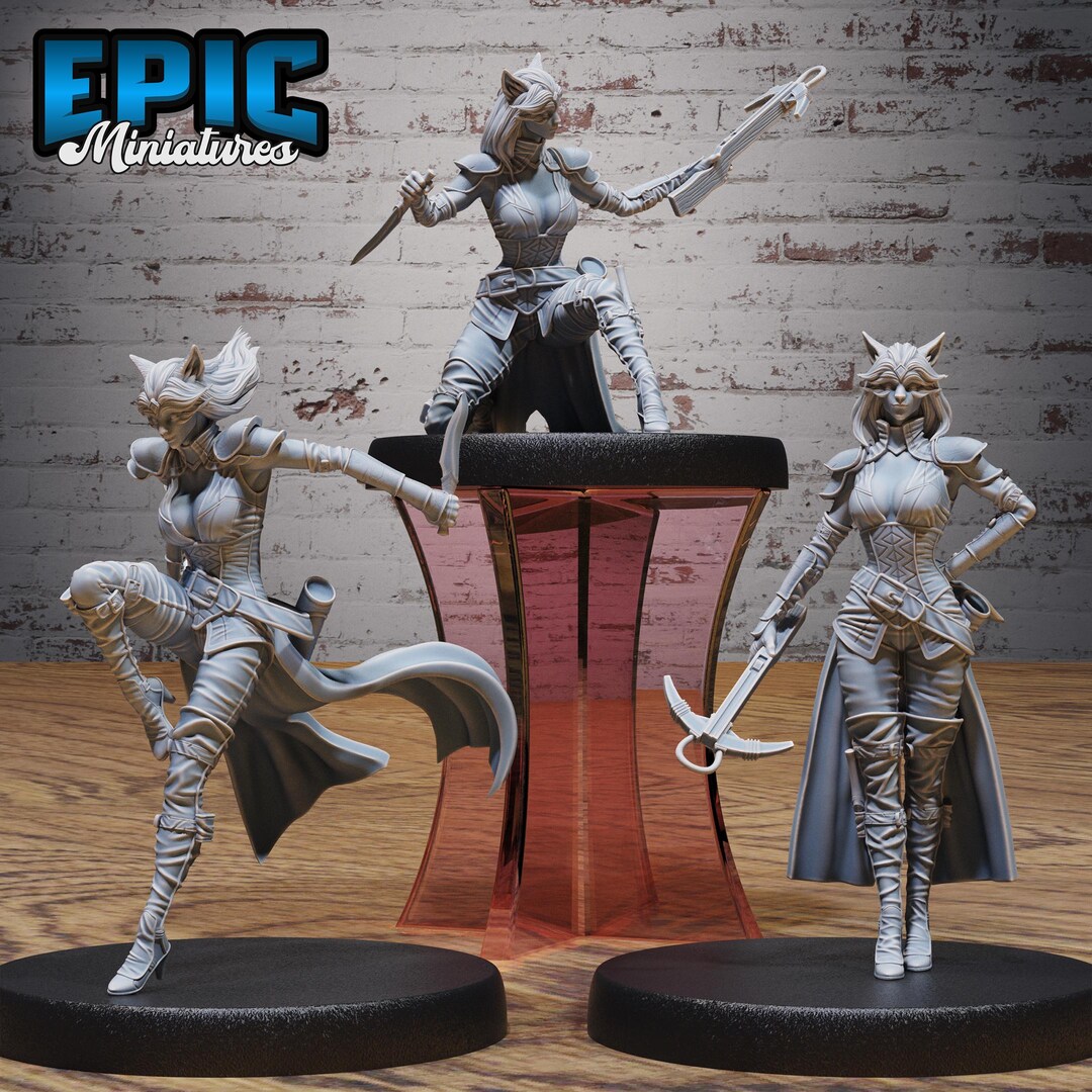 Girl Cat Burglar Thief Rogue NPC DND Mini, Painting Collecting ...