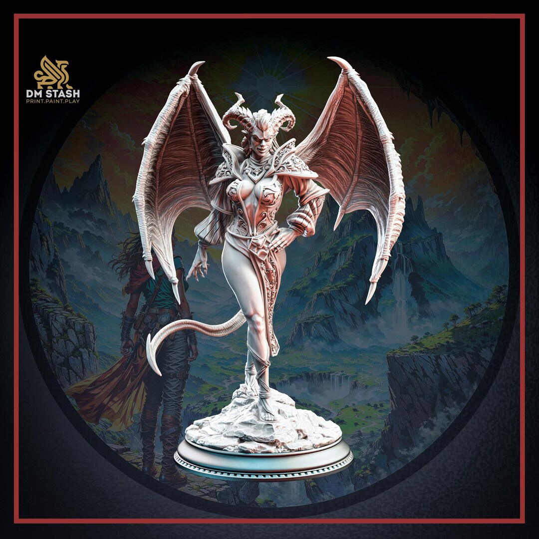 Female Succubus Demoness DND Mini for Painting and Collecting, 3D Printed Birthday Christmas ...