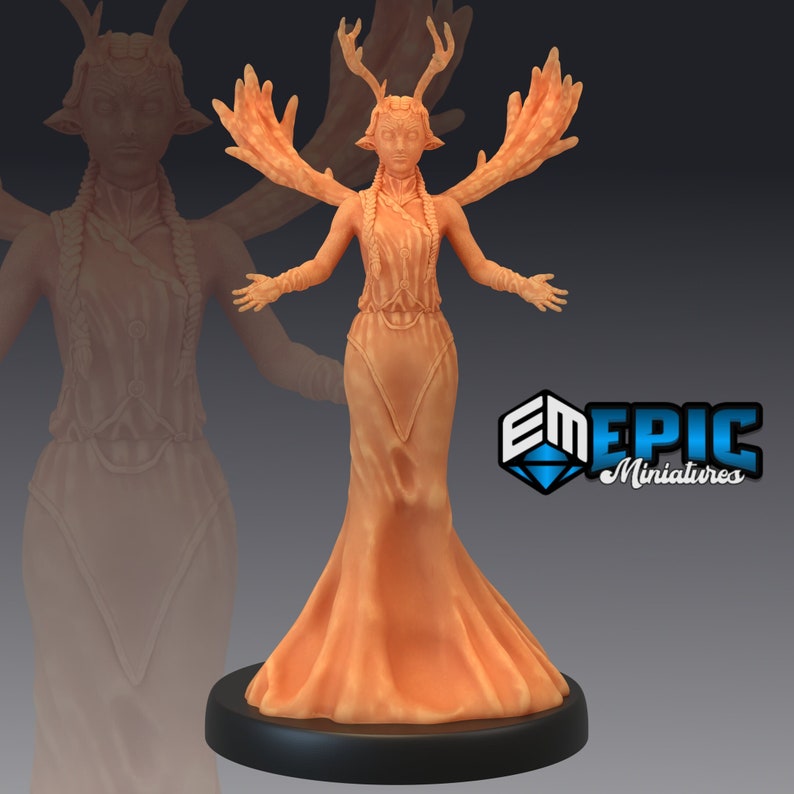 Moon Deity Fey Goddess Elf Mystical Forest Miniatures D&D RPG Tabletop ...