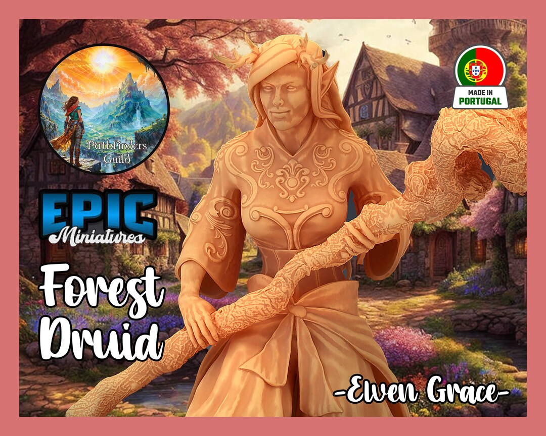 Forest Druid Epic Miniatures 3D Printed RPG Models Elven Grace D&D Resin Figures Unique Tabletop ...