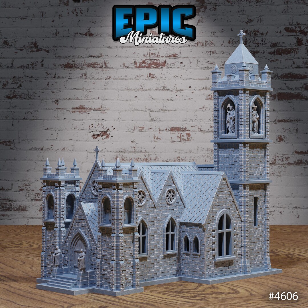 Light Cathedral 3D Printed Fantasy Model Epic Miniatures Faith Defender ...
