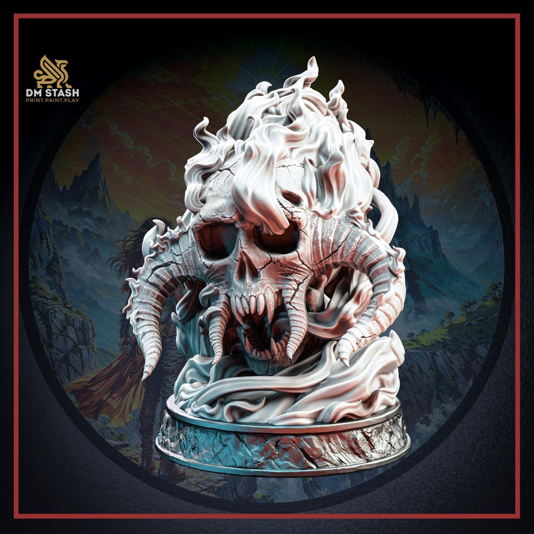 Giant Infernal Skull DND Mini for Painting Collecting, Warhammer ...