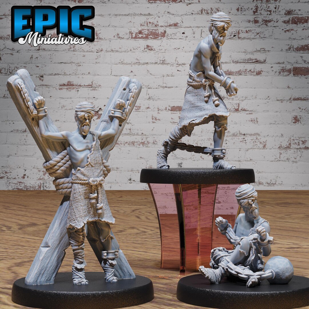 Old Prisoner Epic Miniatures 3D Printed RPG Models Prison Break D&D ...