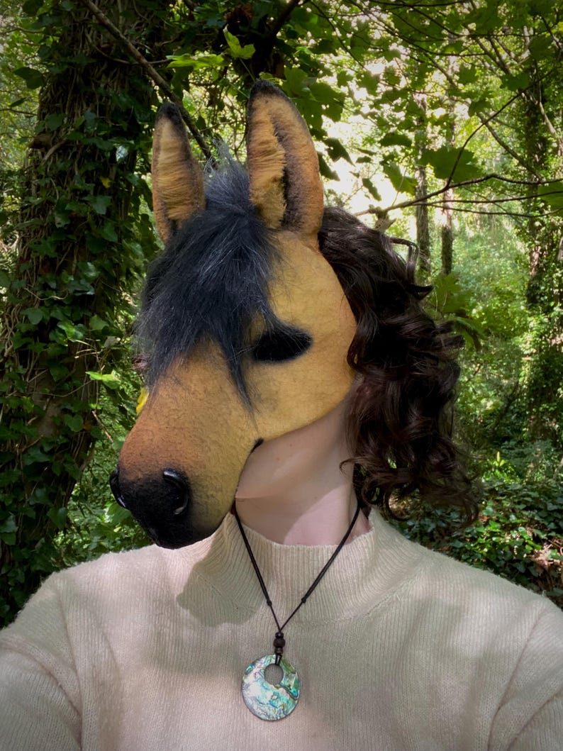 HQ Mustang Horse Mask - Therian Mask, Larp, Cosplay, Renaissance Fair ...