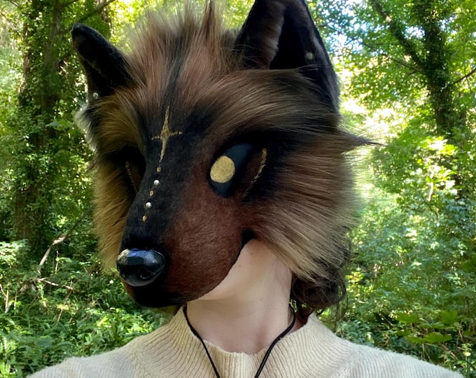 HQ Celestial Sea Wolf Mask - Therian Mask, Larp, Cosplay, Wolf Mask ...