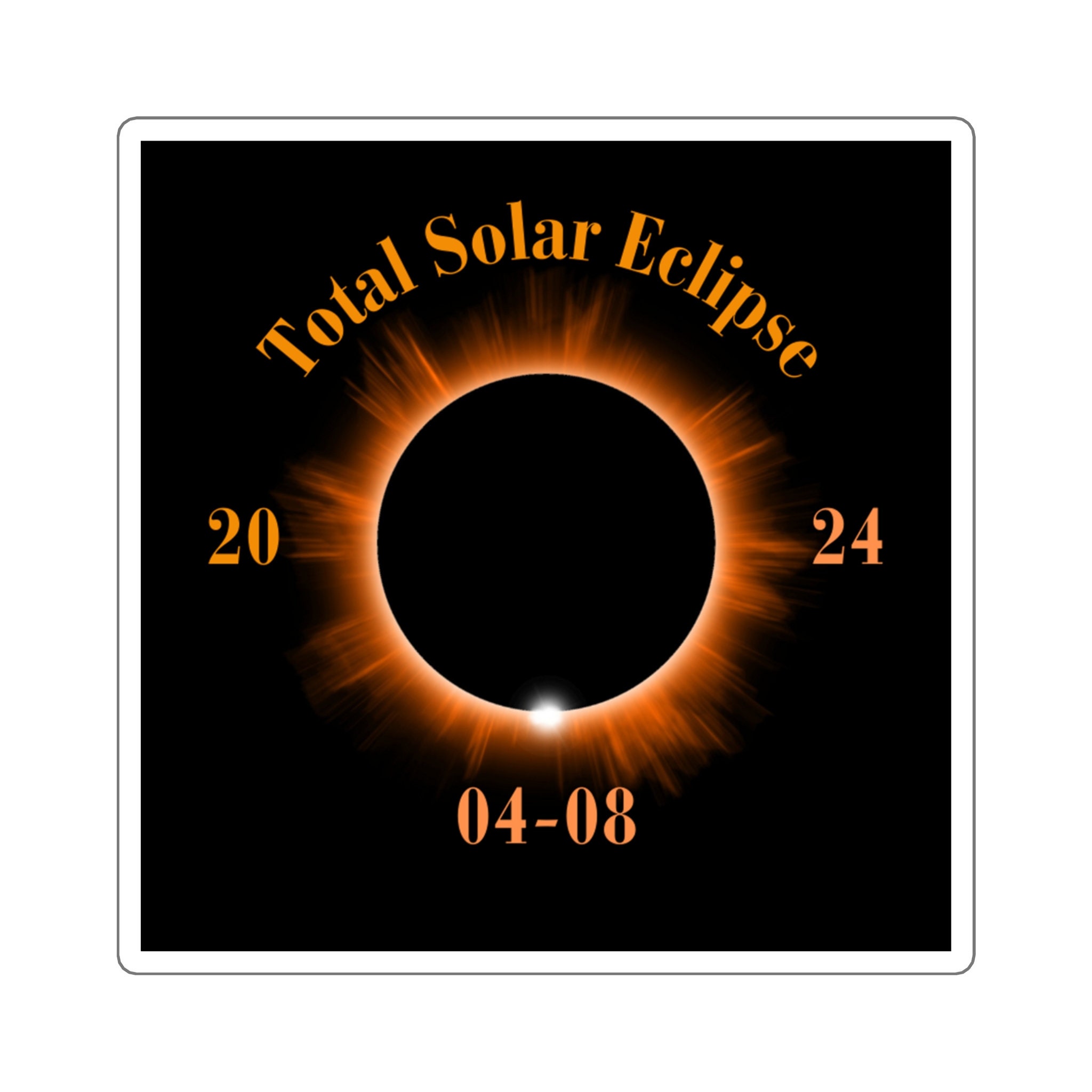 Solar Eclipse Sticker Gift for Solar Eclipse Vinyl Sticker Gift Total ...