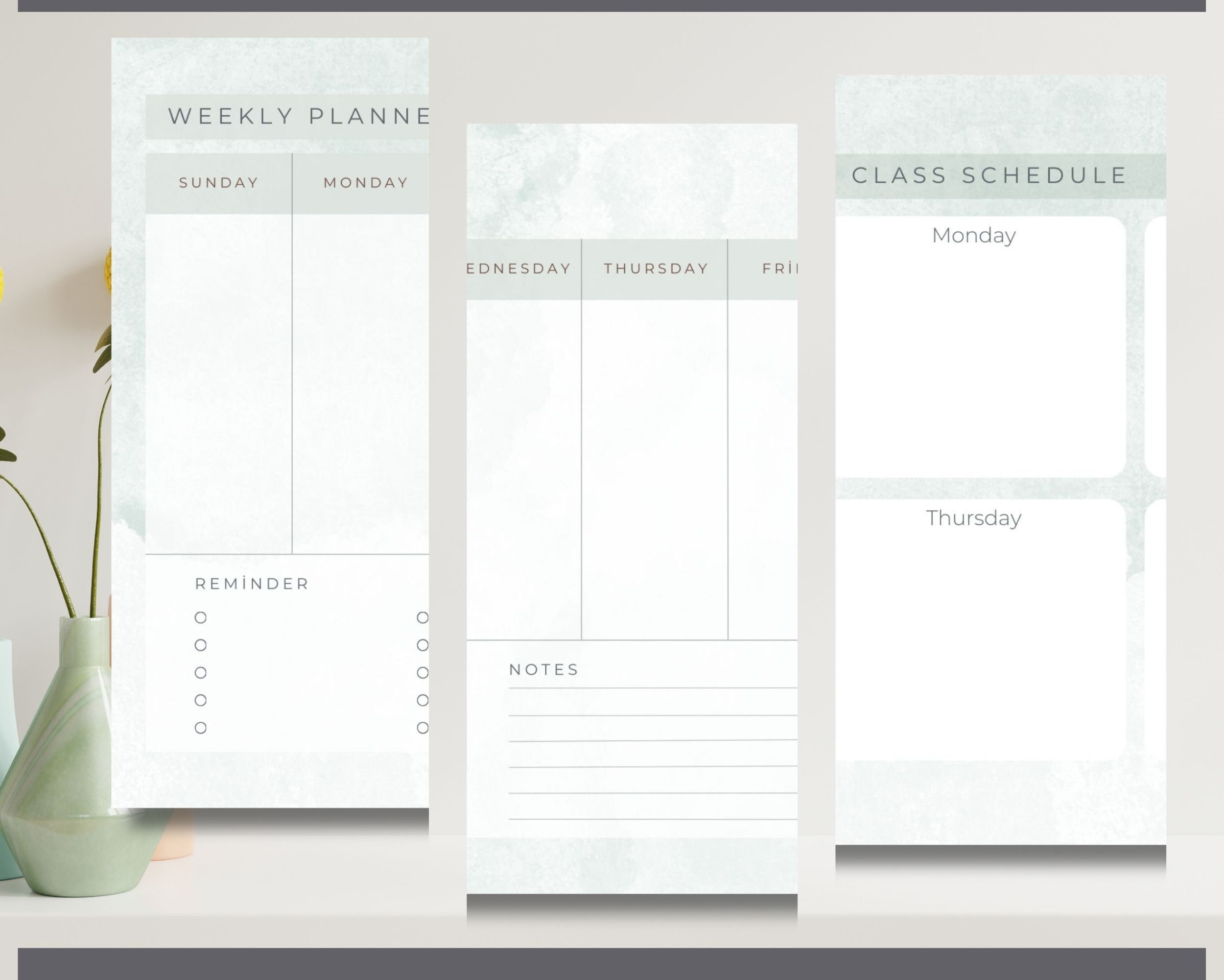 Planner Weekly Schedule Class Schedule Digital - Etsy