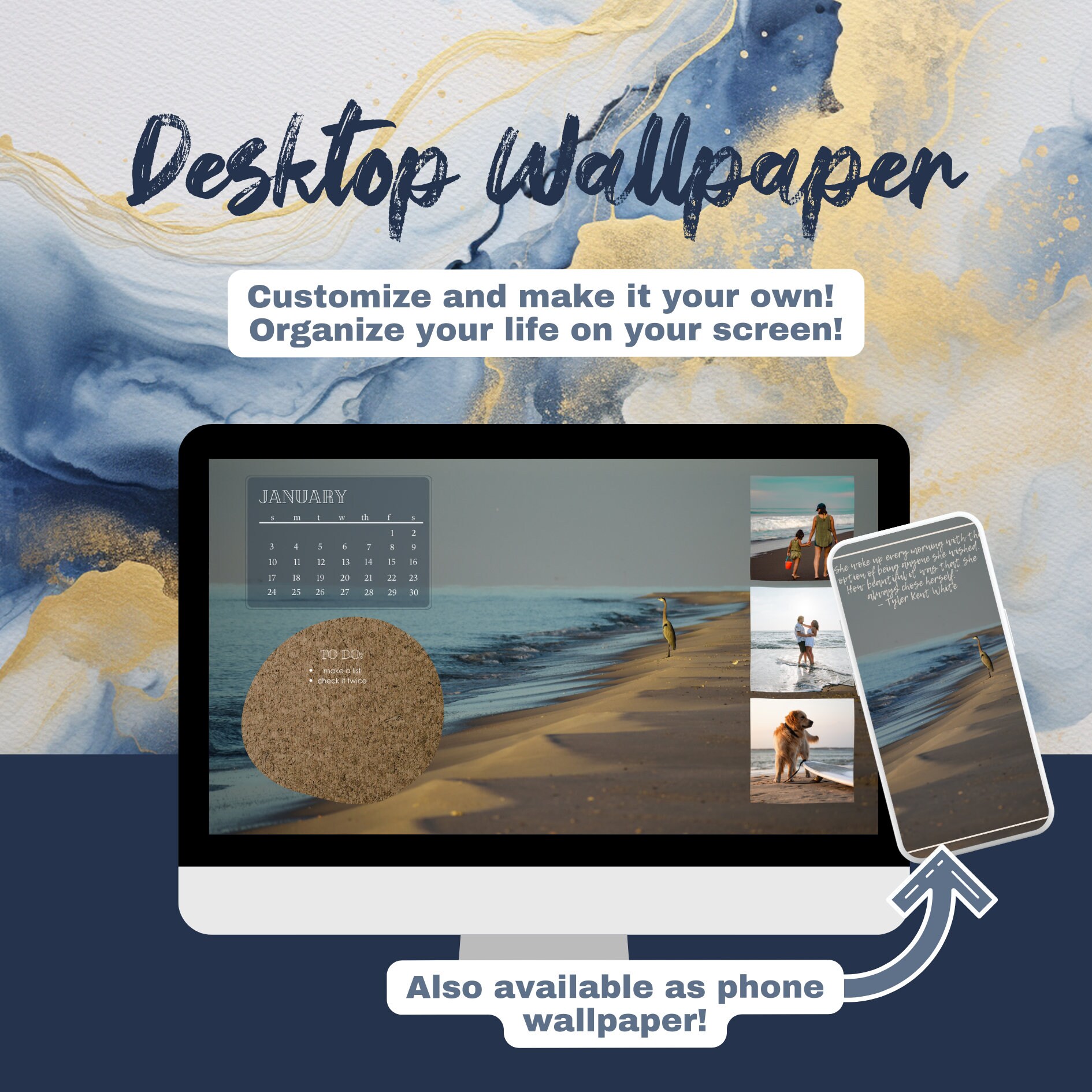 Desktop Wallpaper Morning Crane on the Beach - Etsy