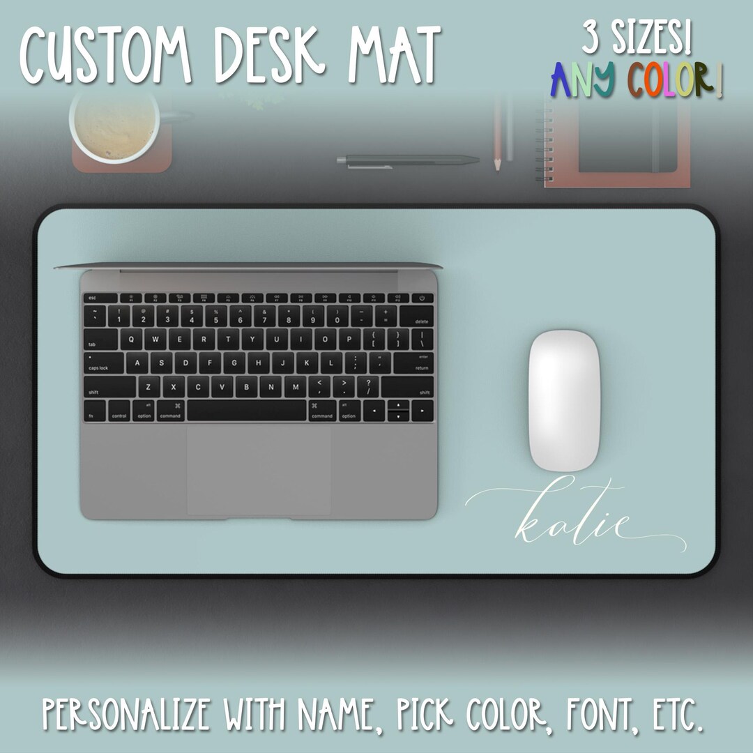 Personalized Desk Mat: Custom Name, Font & Color - Office Decor - Etsy