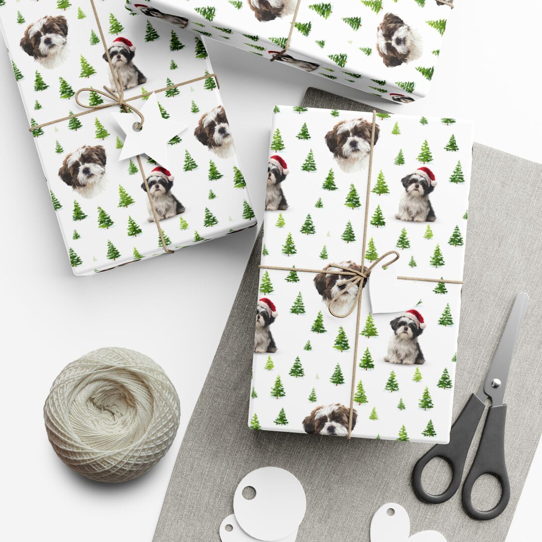 Shih Tzu Wrapping Paper, Cute Pet Gift Wrap, Holiday Gift Wrap, Dog ...
