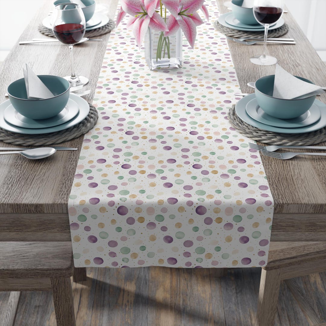 Mardi Gras Table Runner, Festive Carnival Party Decor, Kitchen Dining ...
