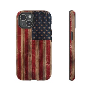 Rustic Wooden American Flag Phone Case, Tough Case, Compatible With ...