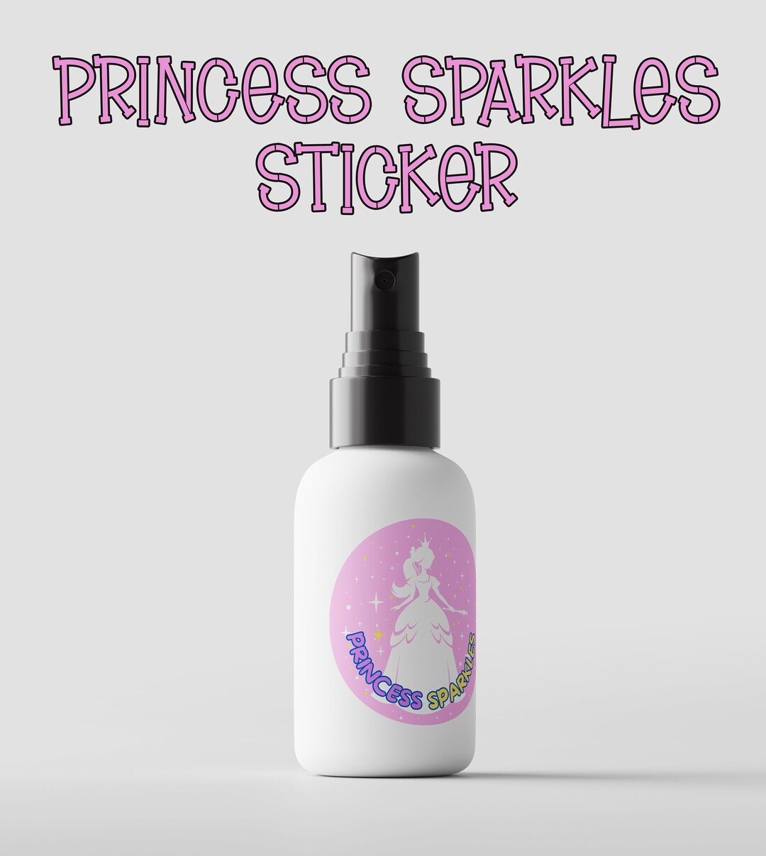 Princess Sparkles Sticker Round Vinyl Stickers Fill Bottle - Etsy